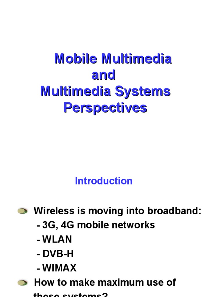 Mobile Multimedia Systems Overview | PDF | Ip Multimedia Subsystem ...
