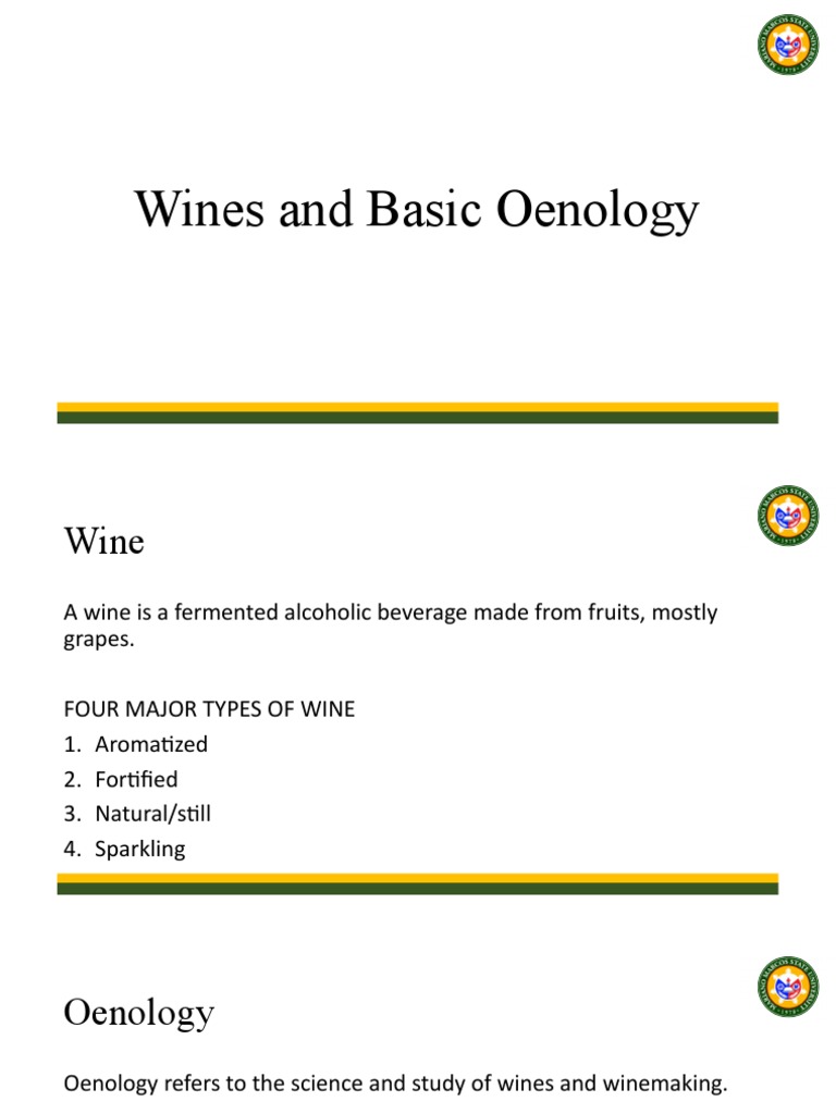 Understanding Oenology and Wine Types | PDF | Winemaking | Wine