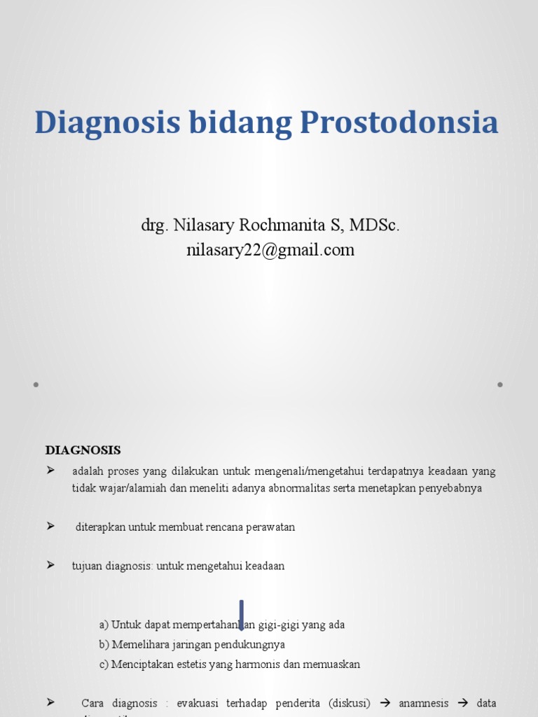 Diagnosis Bidang Prostodonsia | PDF