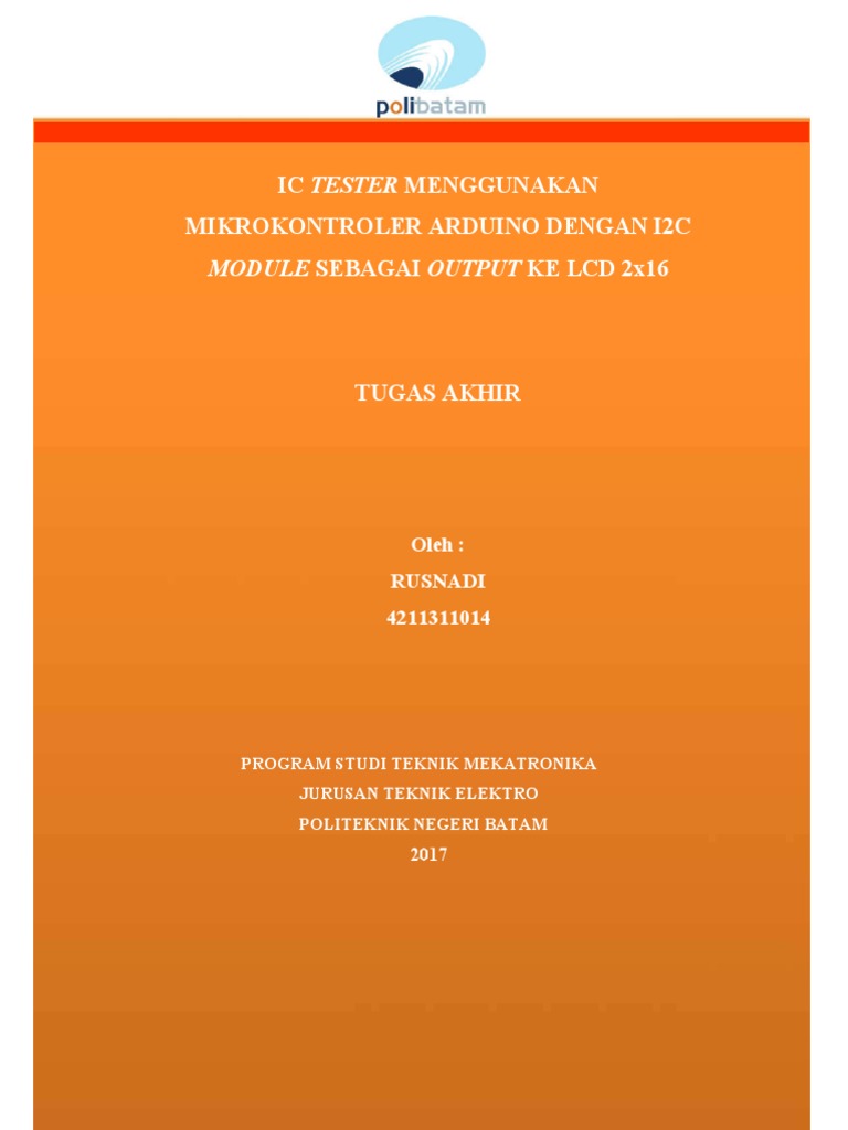 Ic Tester Menggunakan Mikrokontroler Arduino Dengan I2C: Module Sebagai ...