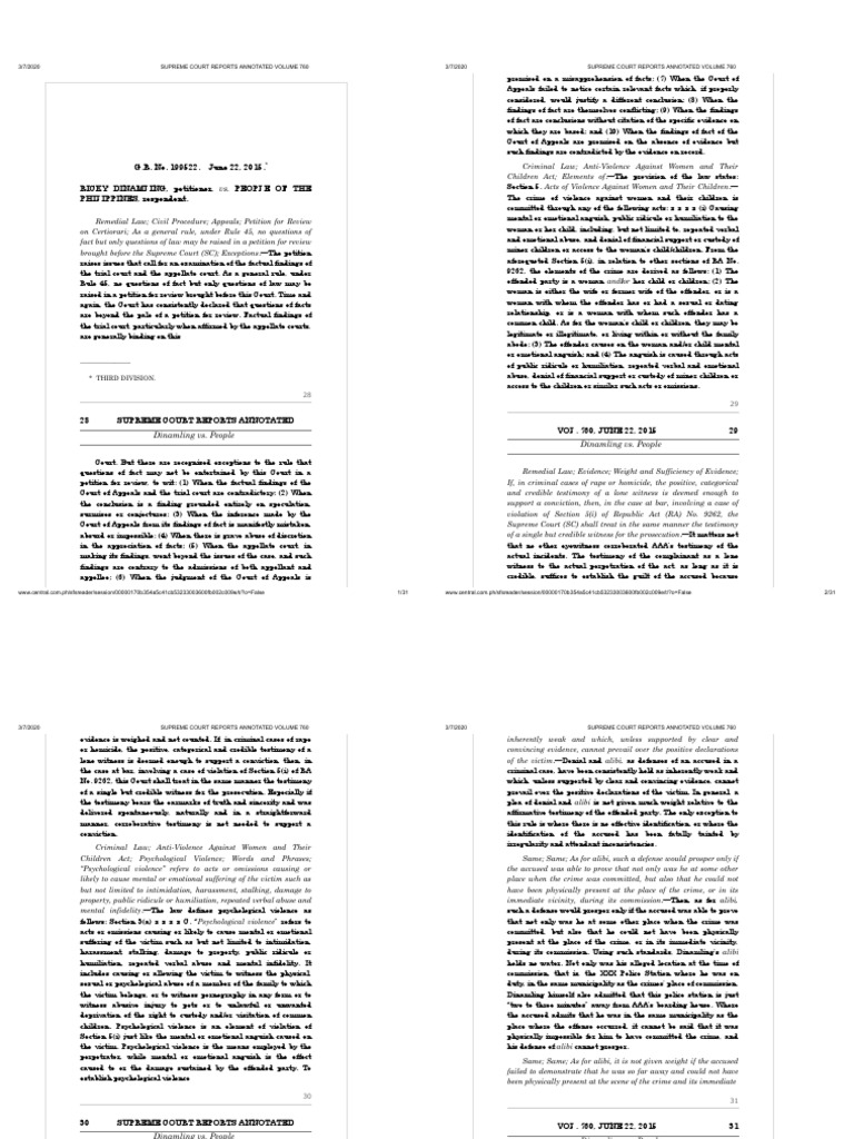 Dinamling vs. PP | PDF | Psychological Abuse | Crime & Violence