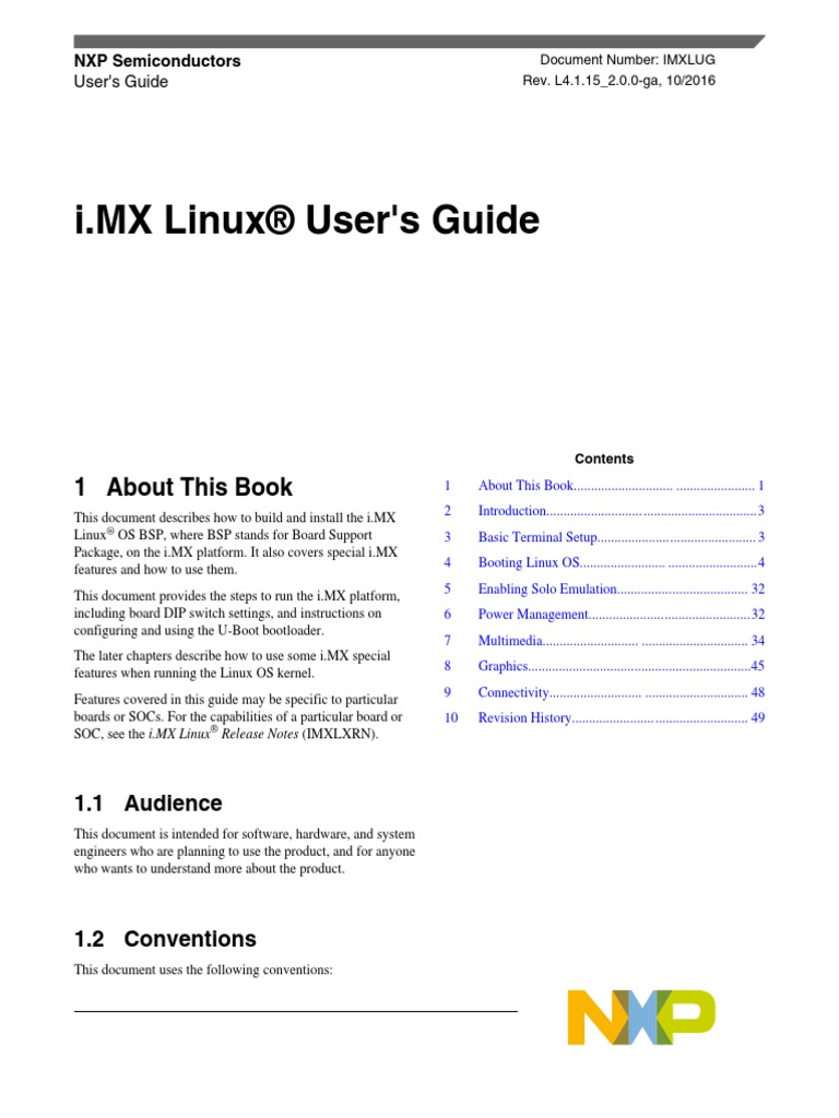 i.MX Linux® User's Guide: 1 About This Book | Download Free PDF | Booting | File System