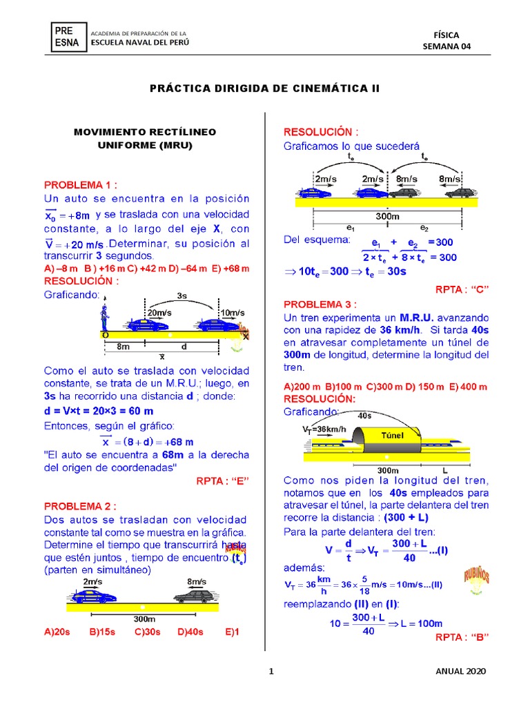 Semana 04 - Cinemática II (Ejercicios Resueltos) | PDF