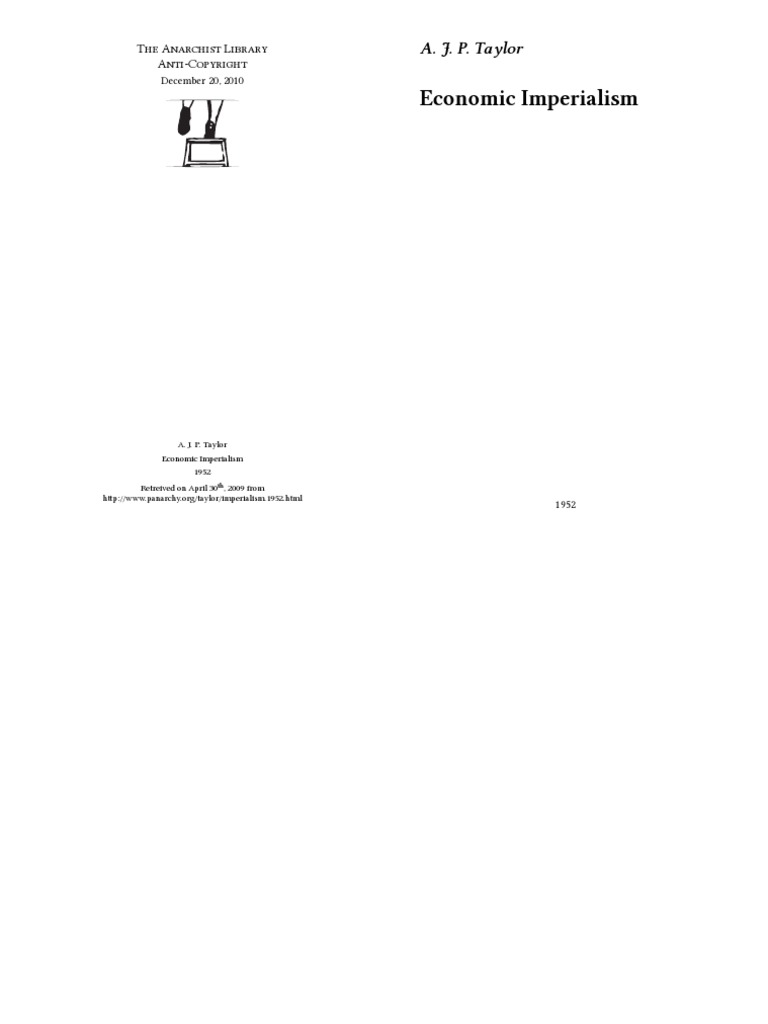 A. J. P. Taylor Economic Imperialism Letter Imposed | PDF | Imperialism ...