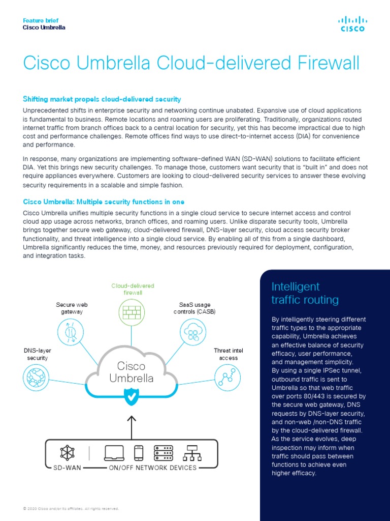 Cisco Umbrella Cloud-Delivered Firewall | PDF | Firewall (Computing ...