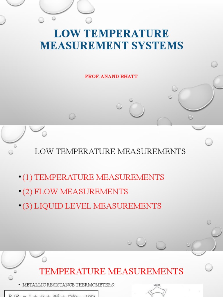Low Temperature Measurement Techniques | PDF | Science & Mathematics