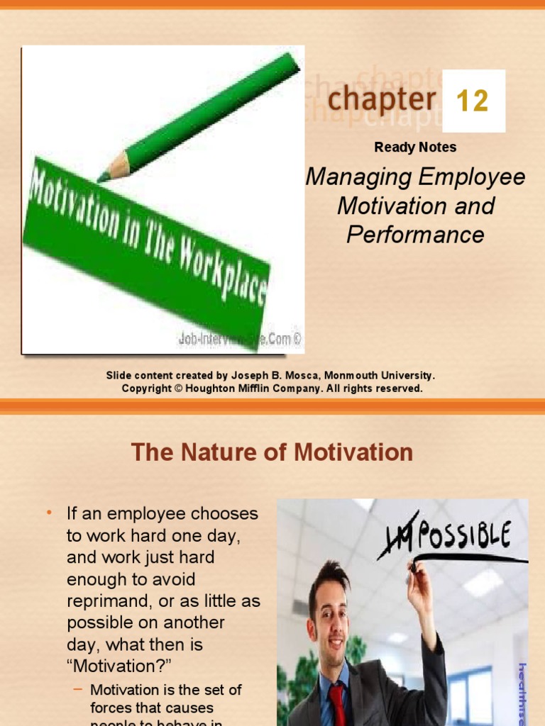 Managing Employee Motivation and Performance: Ready Notes | PDF ...