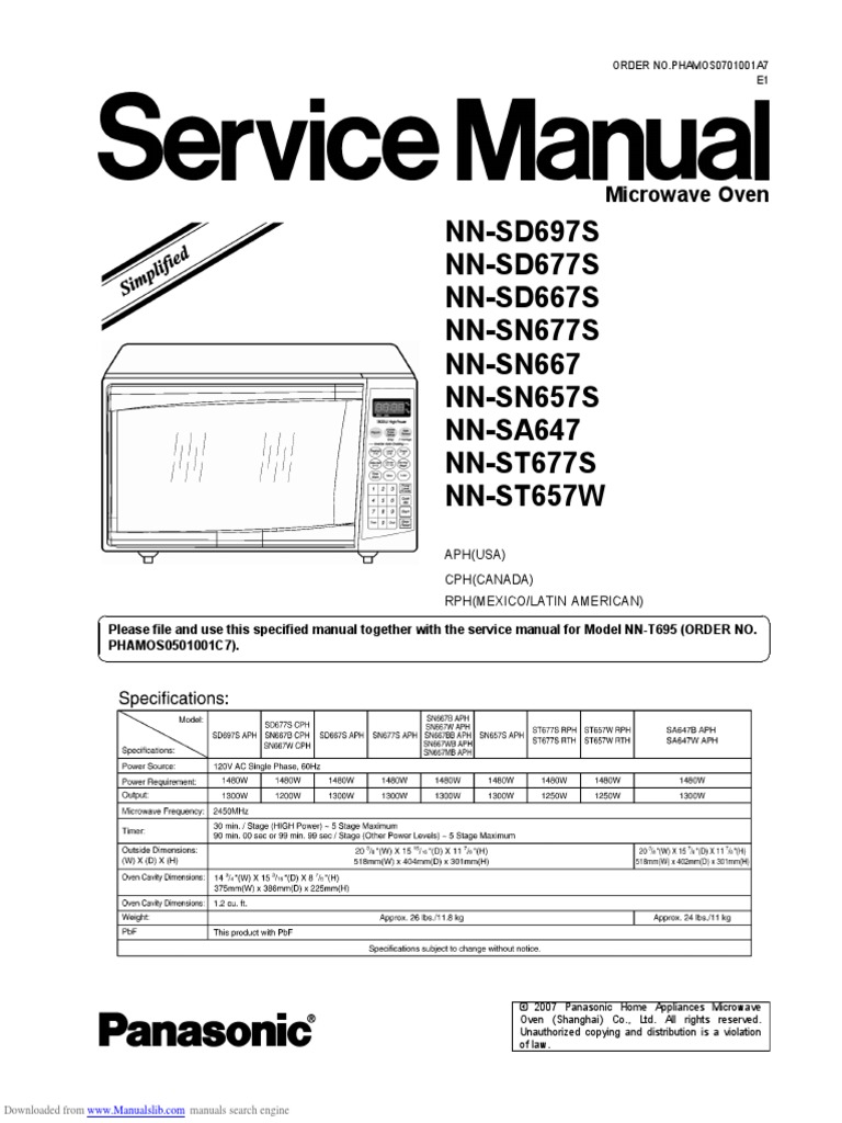 nnsd697s Panasonic Service Manual | PDF | High Voltage | Power Supply