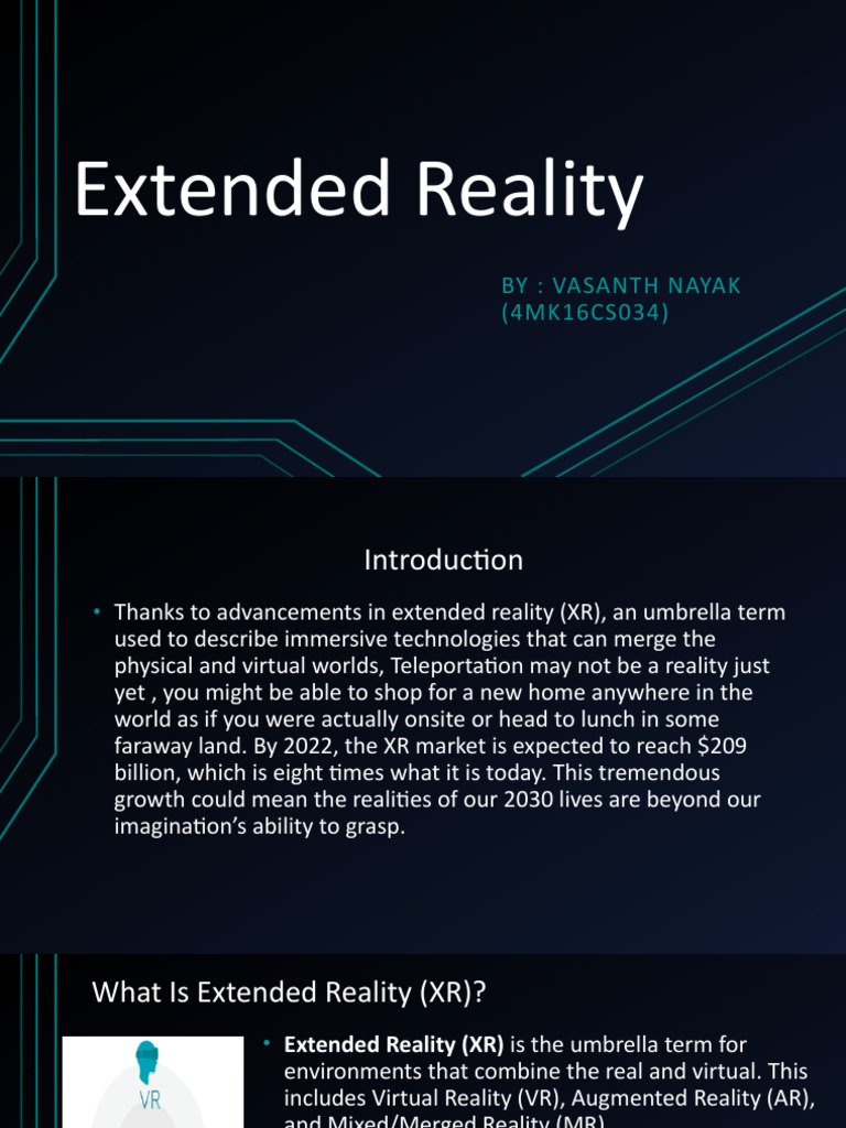 Extended Reality Pdf Augmented Reality Mixed Reality