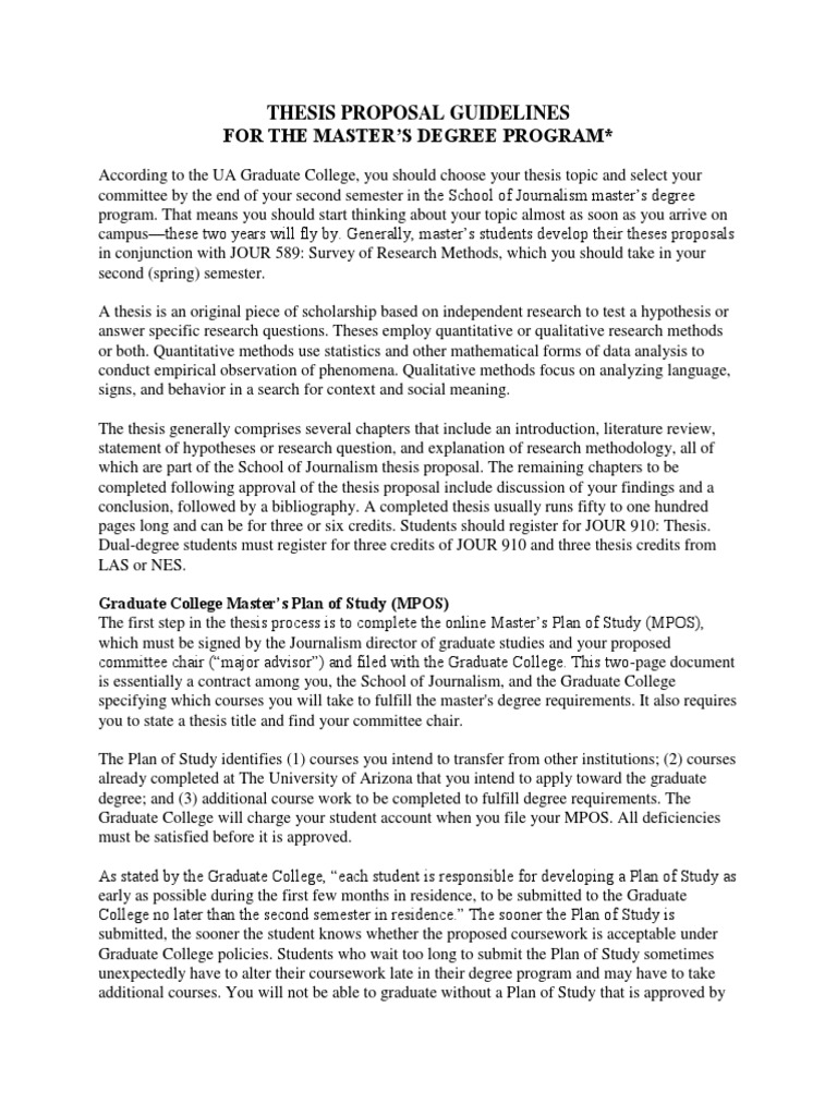 Thesis Proposal Guidelines | PDF | Thesis | Qualitative Research