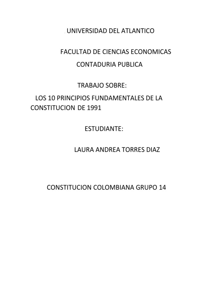 Analisis Principios Fundamentales de La Constitucion | PDF ...