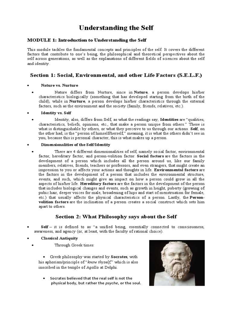 UTS Module1 | PDF | Philosophy Of Self | Rationalism