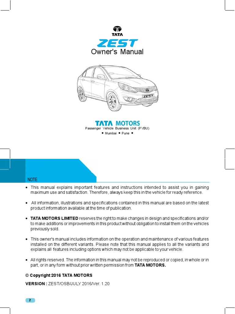 Zest Manual | PDF | Airbag | Seat Belt
