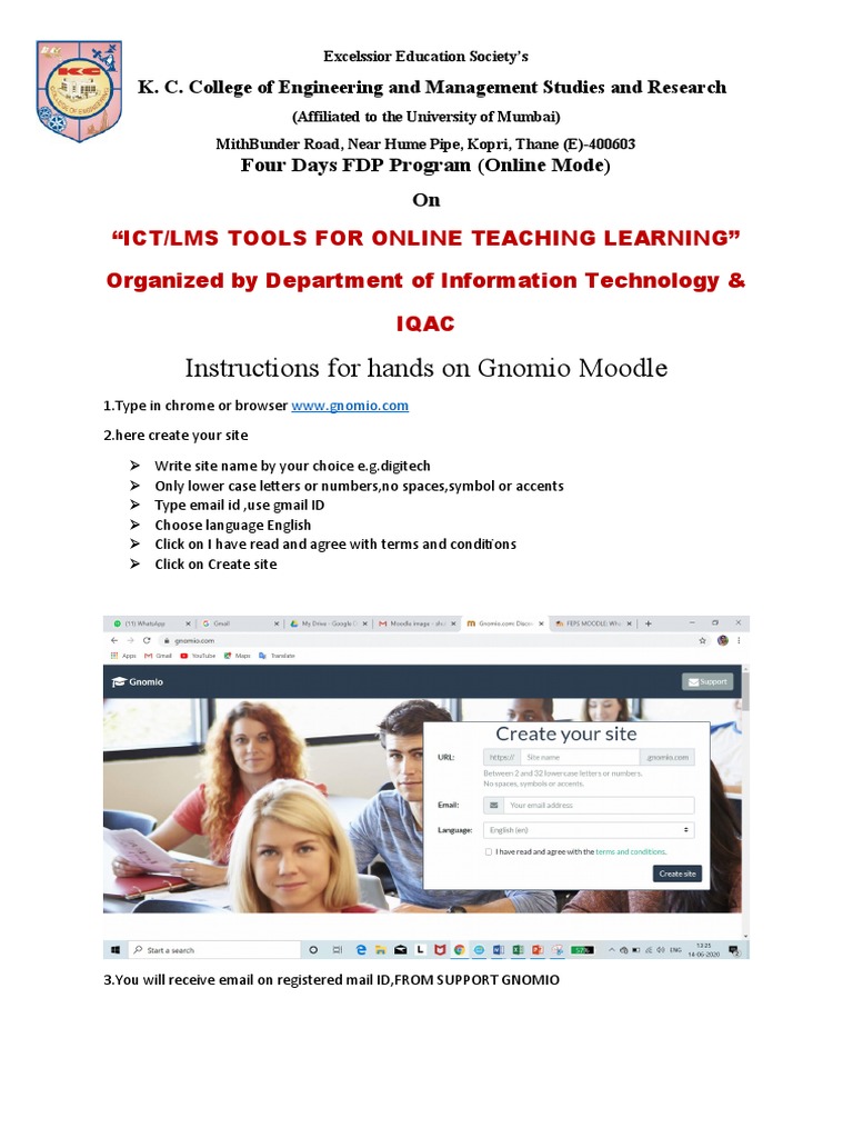Instructions For Hands On Gnomio Moodle | PDF
