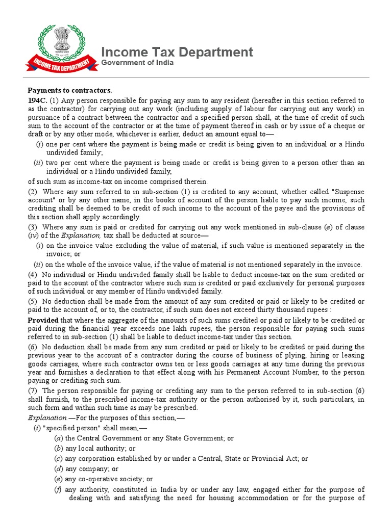 Income Tax Department | Download Free PDF | Income Tax In India | Payments