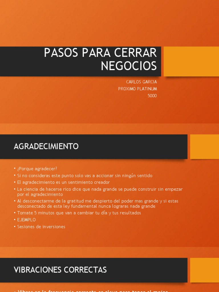 Pasos para Cerrar Negocios | PDF | Relaciones personales, crianza y ...