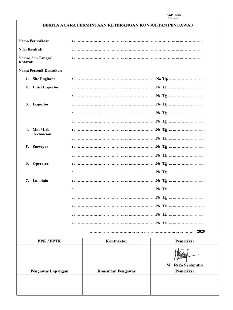 B.BF Form Berita Acara Pemeriksaan Fisik-Dikonversi | PDF