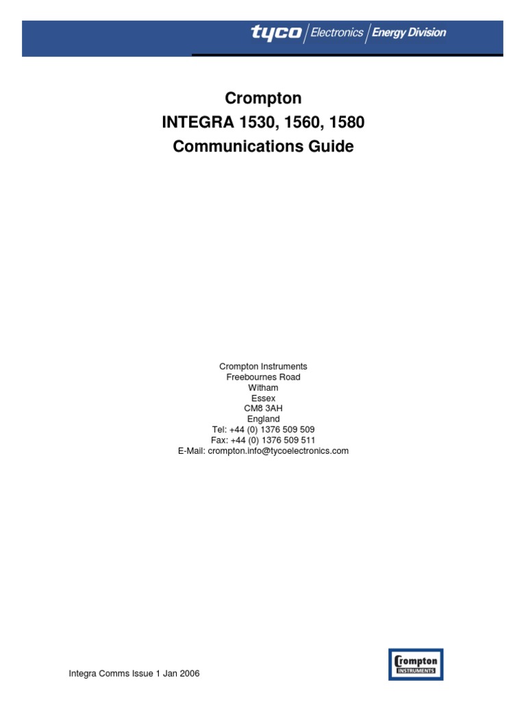 Crompton Integra 1530, 1560, 1580 Communications Guide | PDF | Parameter (Computer Programming ...