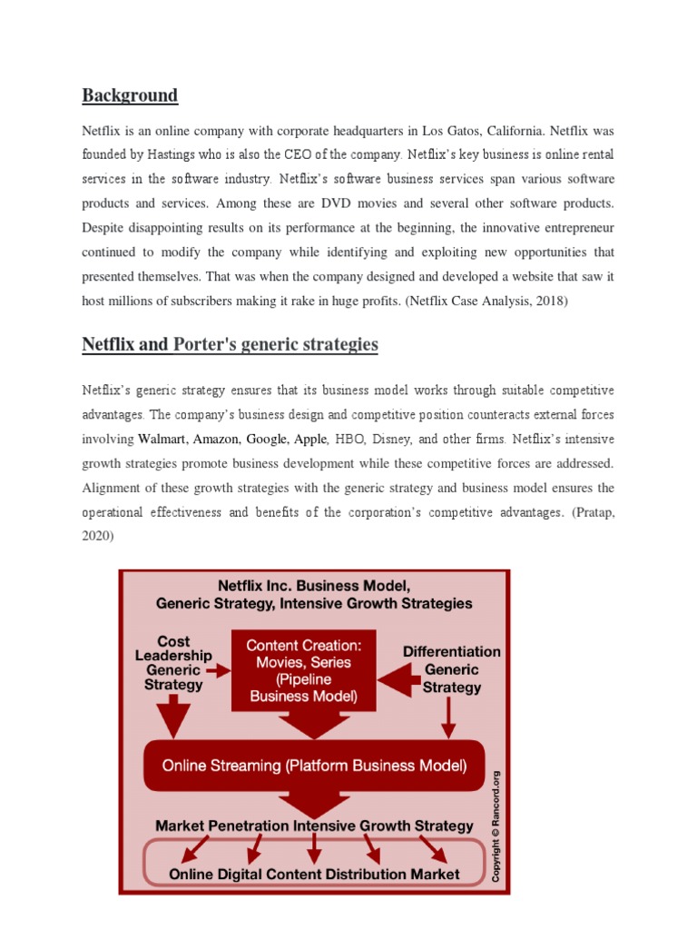 Netflix's Generic Strategy and Competitive Advantages | PDF | Netflix ...