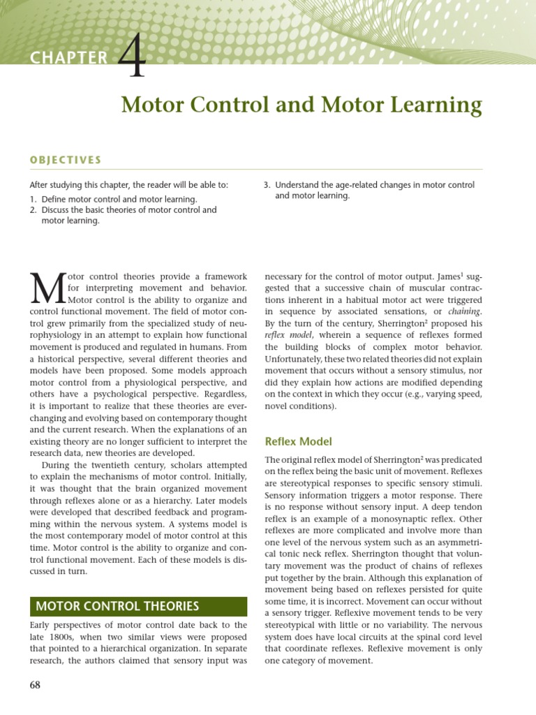 Chapter 4 - Motor Control and Motor Learning Cech2012 | PDF | Motor ...