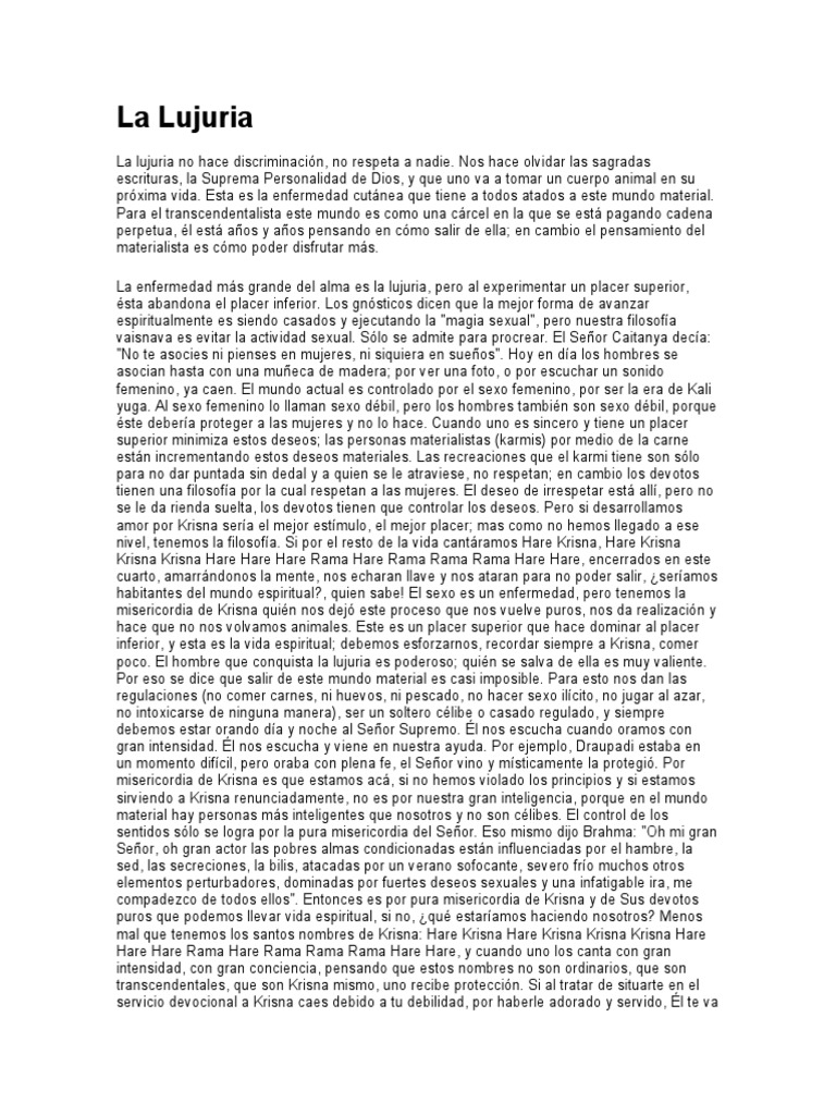 La Lujuria | PDF | Lujuria | Krishna