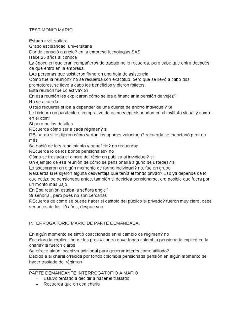 Ejemplo de Testimonio. | PDF | Crecimiento personal y profesional | Derecho