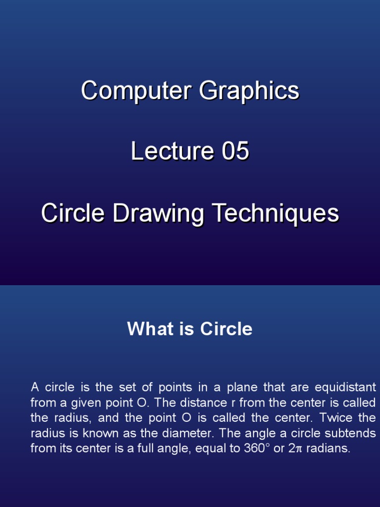 Computer Graphics Circle Drawing Techniques | PDF | Circle | Angle