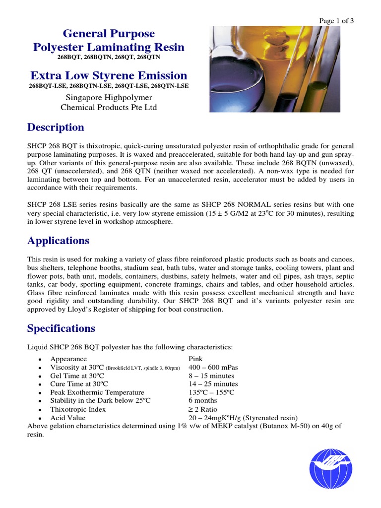 Technical Data Sheet for SHCP 268 Series General Purpose Polyester ...