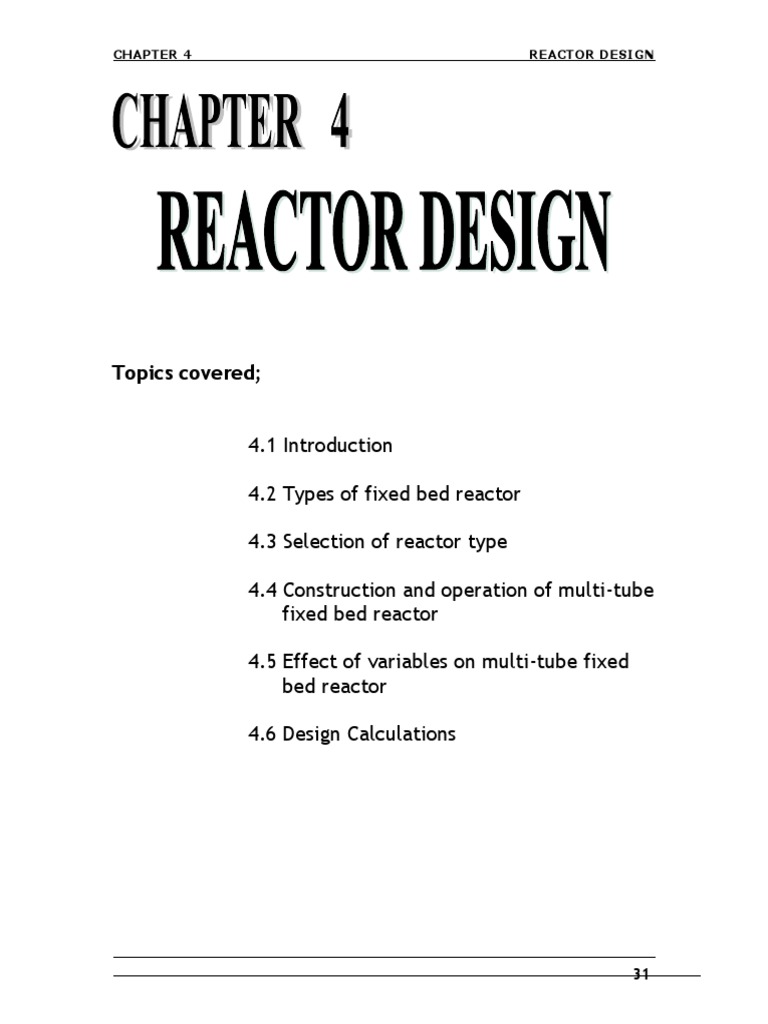 Chap 4. Design of Reactor | PDF | Chemical Reactor | Electrical ...