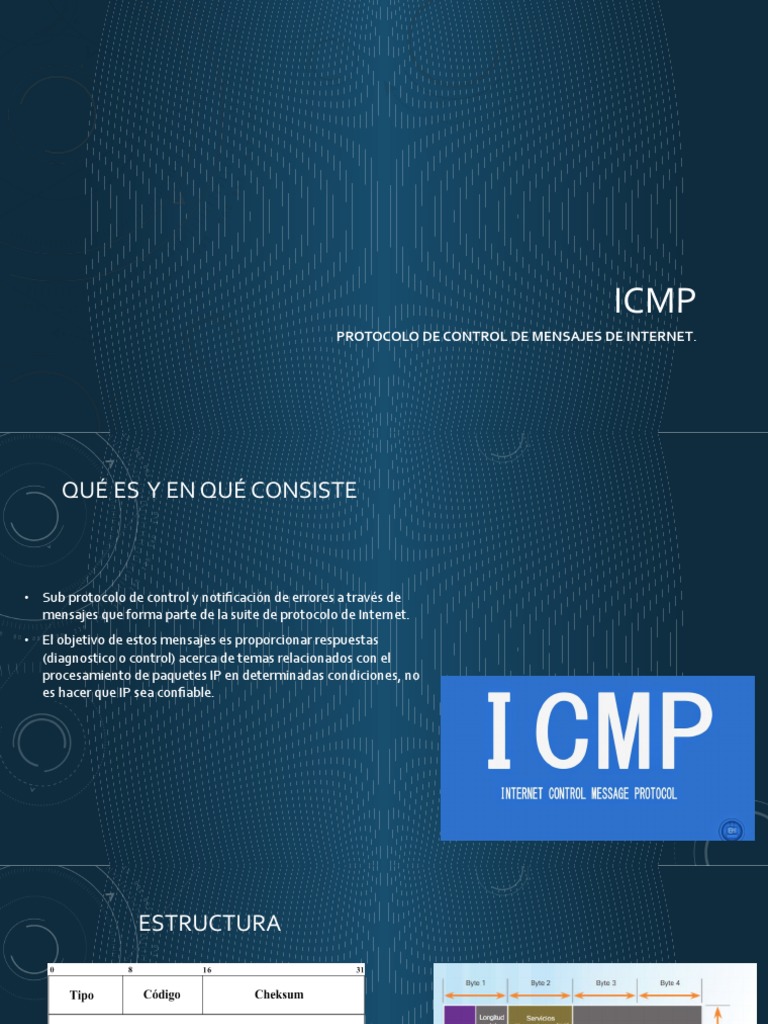 ICMP Presentación | PDF | Protocolos de capa de red | Telecomunicaciones