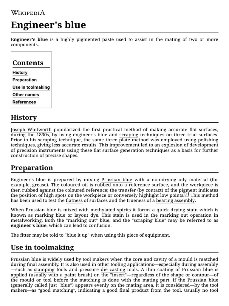 Engineer's Blue: Engineer's Blue Is A Highly Pigmented Paste Used To ...