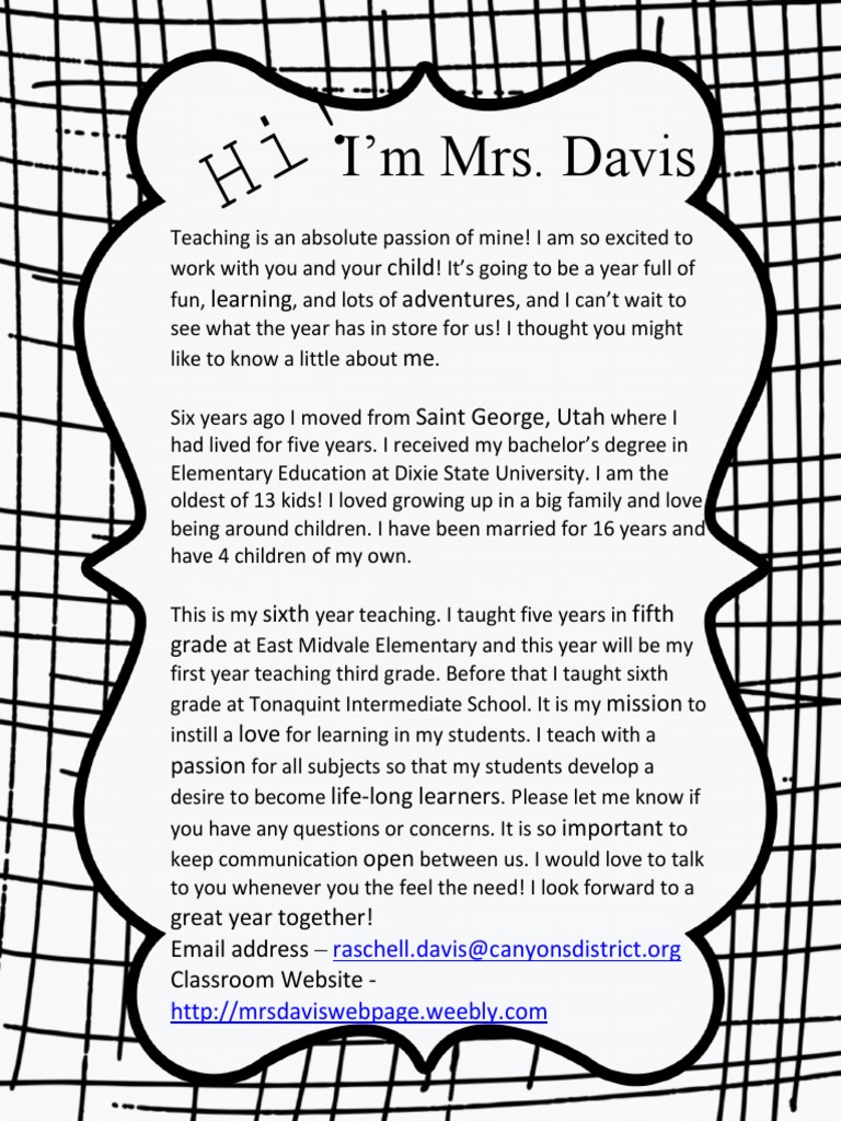 About Me Letter | PDF