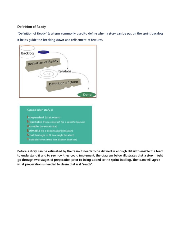 Definition of Ready | PDF | Scrum (Software Development) | Product ...