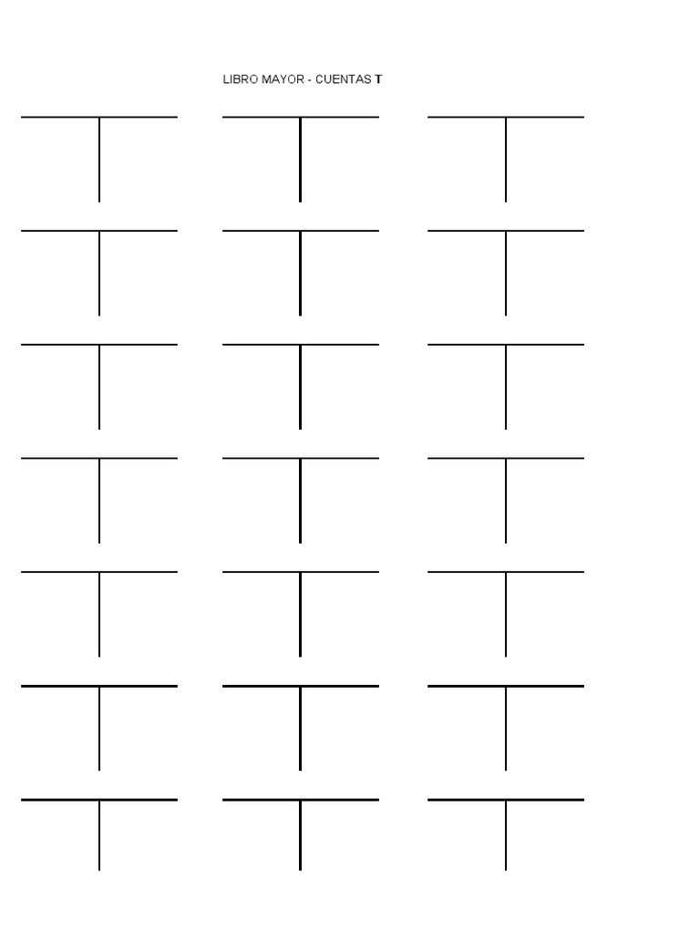 FORMATO LIBRO MAYOR (Cuentas T) | PDF