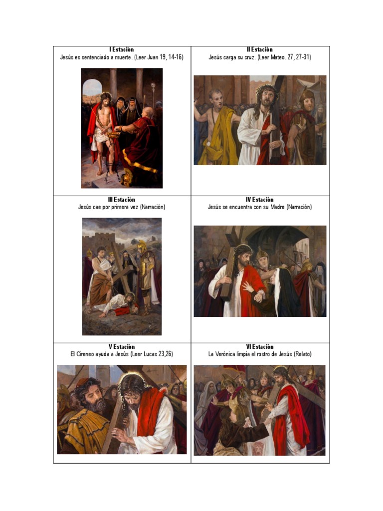 Estaciones del Vía Crucis: Resumen y Lecturas | PDF