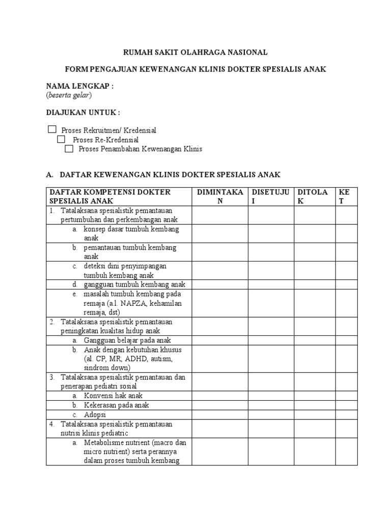 RKK DOKTER Anak New | PDF