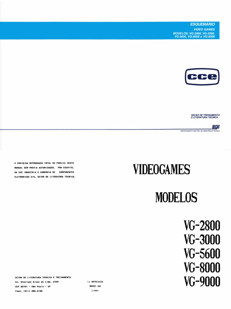 Esquemário Videogames VG-2800, VG-3000, VG-5600, VG-8000 e VG-9000 PDF | PDF