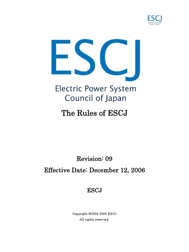 Rules of ESCJ | PDF | Electric Power Transmission | Electric Power ...
