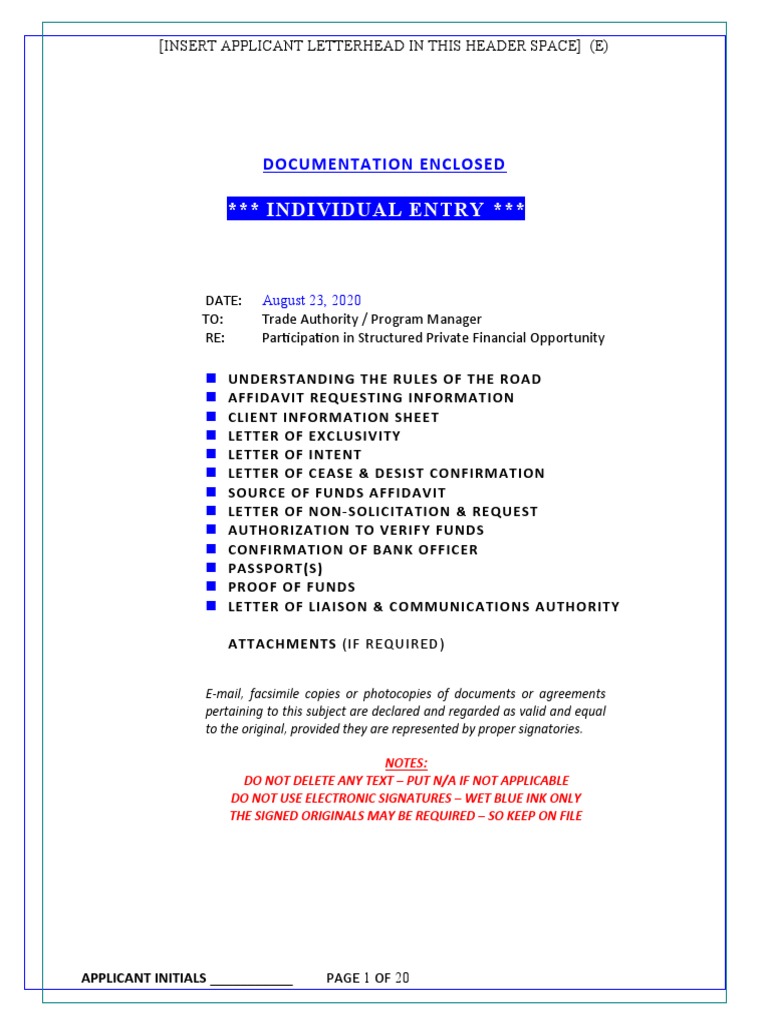 Private Placement Participation Guidelines | PDF | Notary Public ...