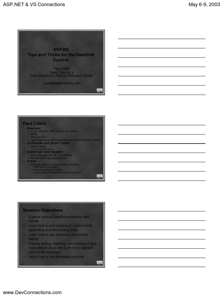 Tips and Tricks For The Datagrid Control: - Developer | PDF | Computer ...