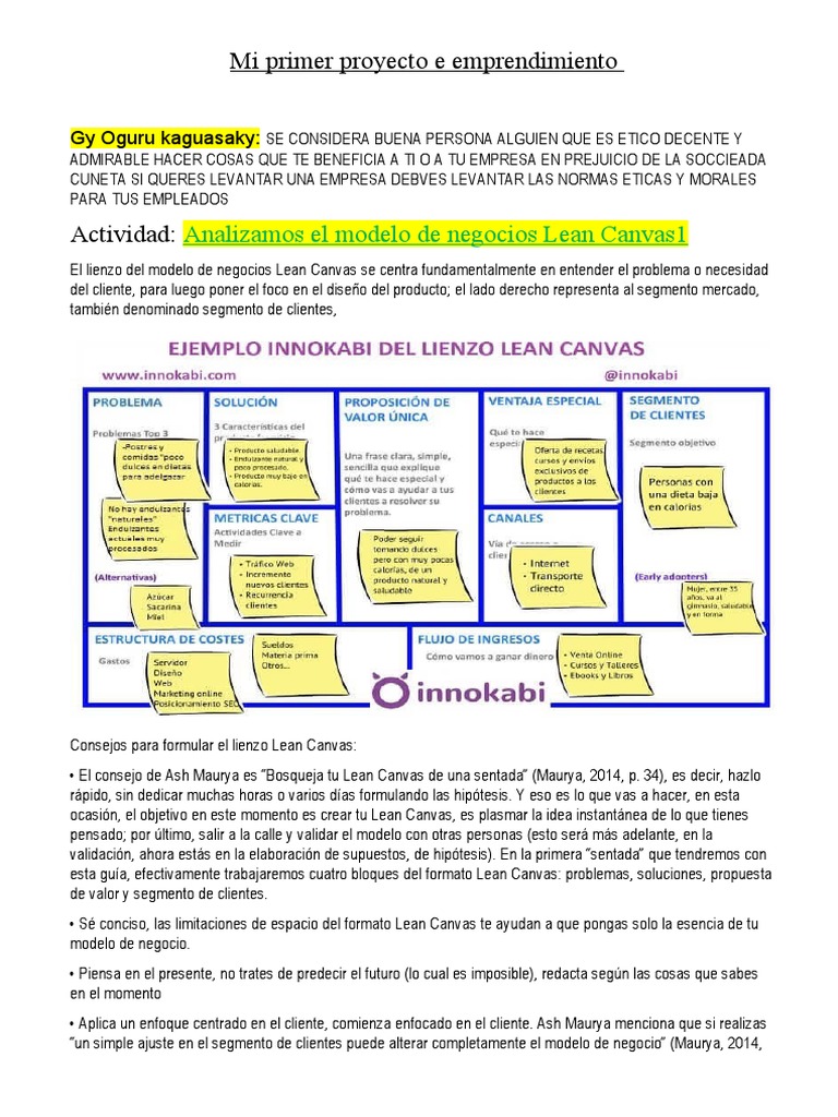 Mi Primer Proyecto e Emprendimient Parte 8 | PDF | Cliente | Economias