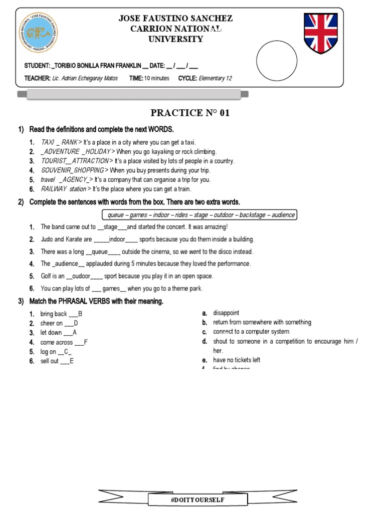 Language Institute: Practice #01 | PDF | Linguistics