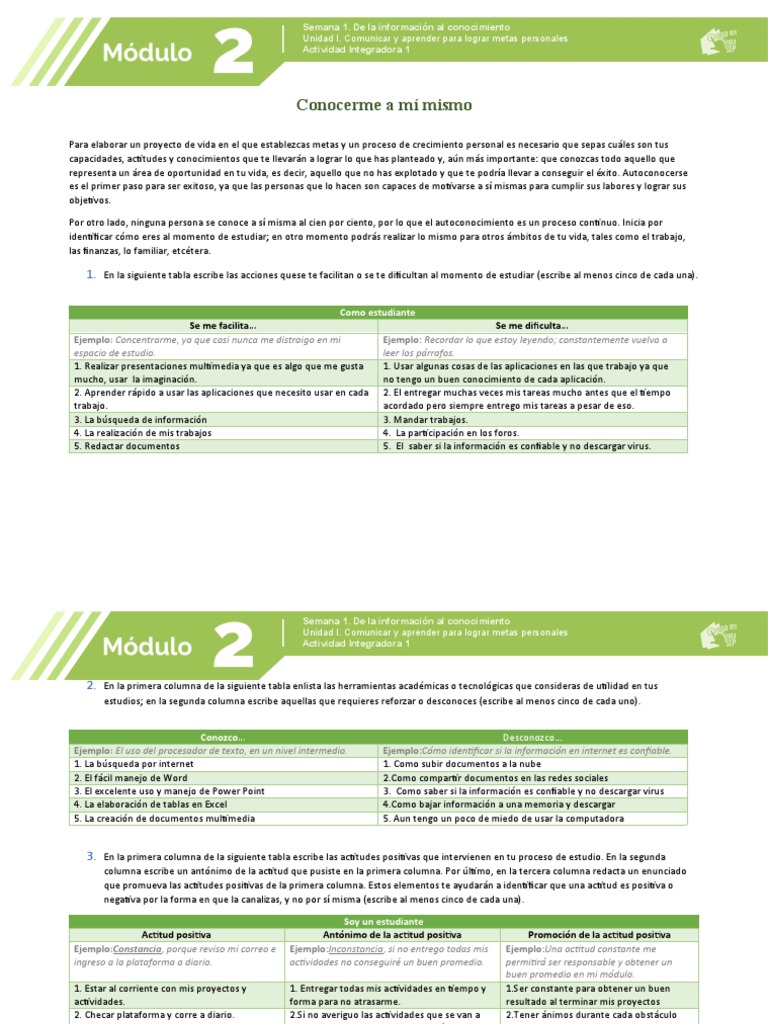 Estrategias para el Autoconocimiento Estudiantil | PDF | Información ...