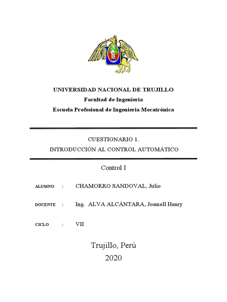 Cuest 1 | PDF | Sistema de control | Ingeniería mecánica