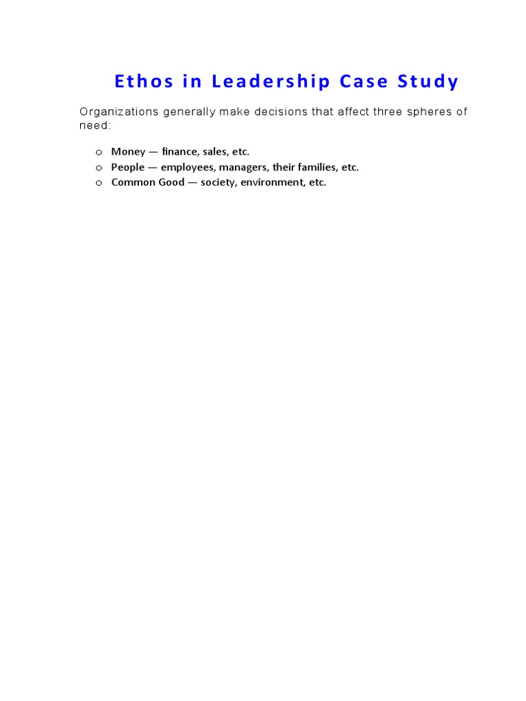 Leadership Case Study | PDF | Business