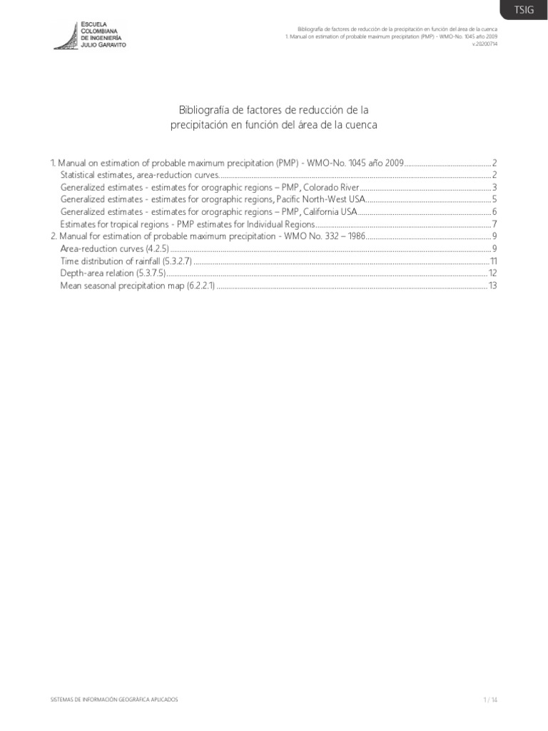 TSIG Taller9 FactorAtenuacion | PDF | Rain | Precipitation