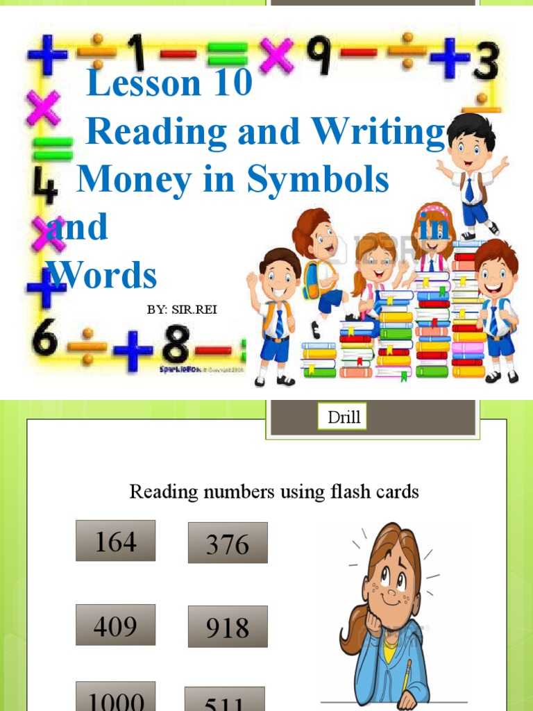 Lesson 10 Reading and Writing Money in Symbols and in Words | PDF ...