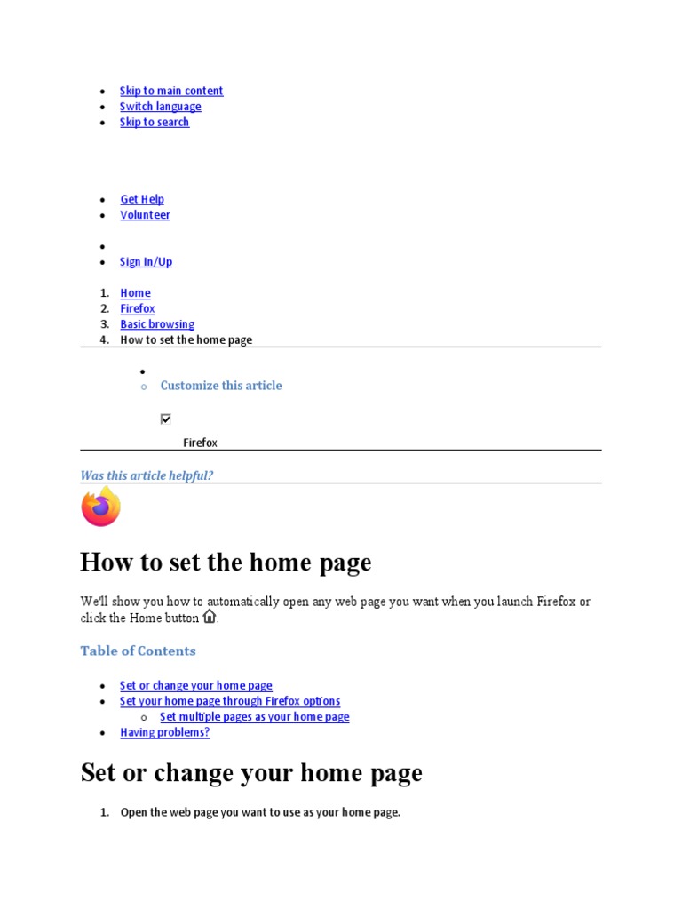 How To Set The Home Page: Skip To Main Content Switch Language Skip To ...