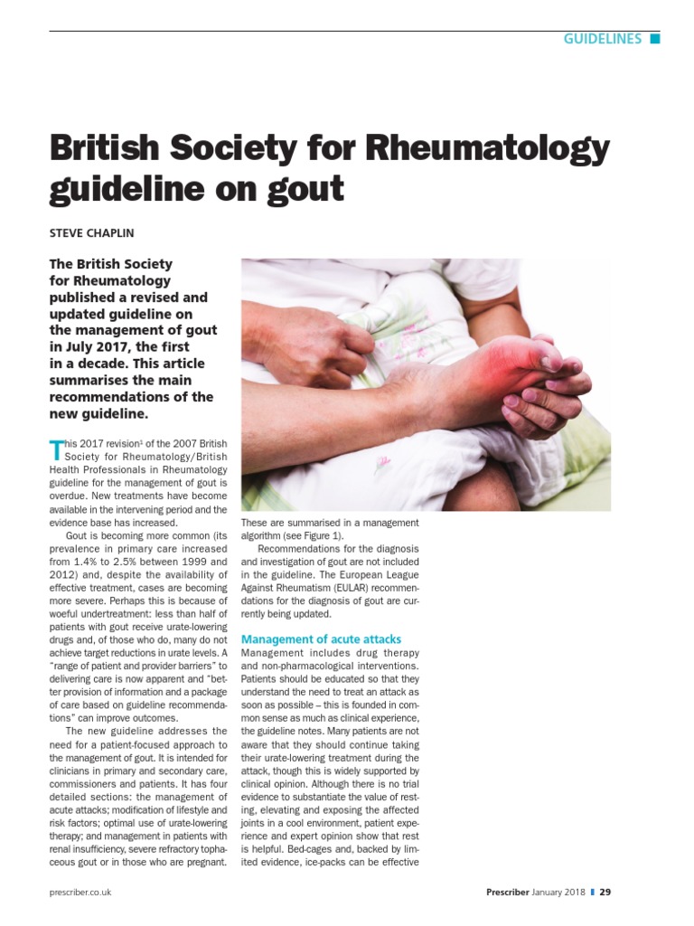 British Society For Rheumatology Guideline On Gout: Steve Chaplin | PDF ...