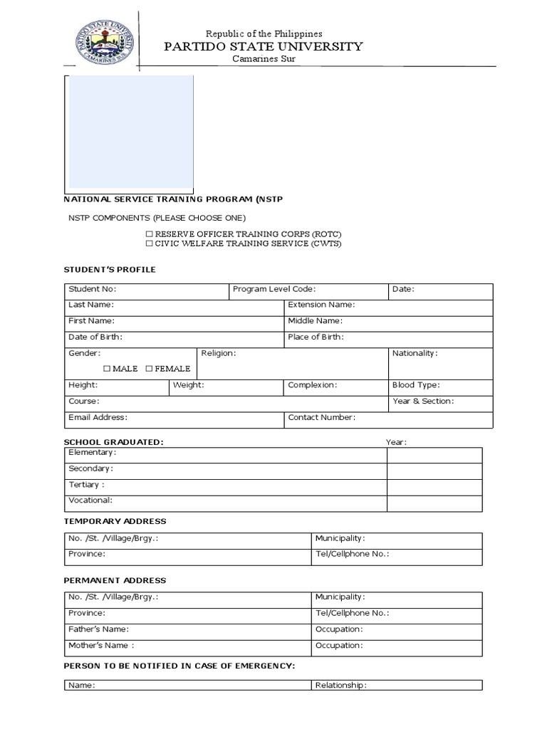 Rotc Registration Form 2020-2021 | PDF | Reserve Officers' Training ...